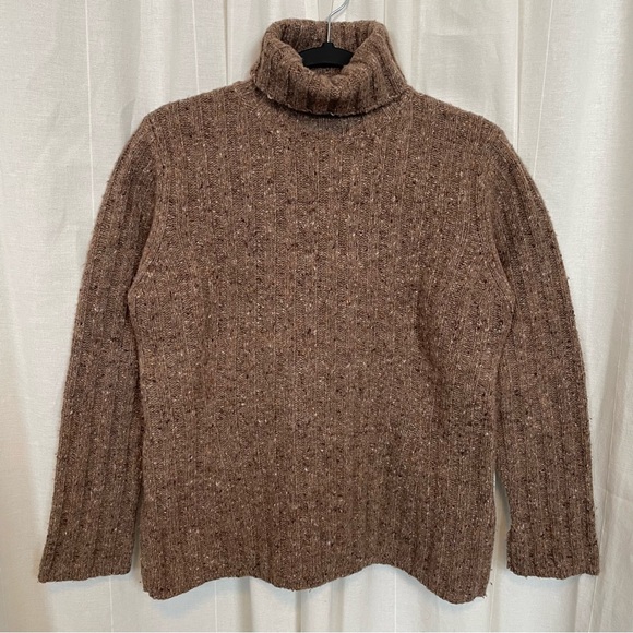 Garnet Hill | Sweaters | Garnet Hill Heather Taupe Wool Cashmere ...